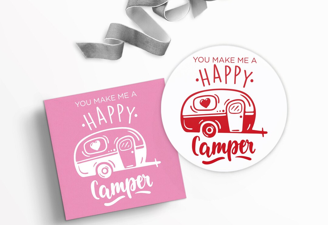 You Make Me A Happy Camper 2x2" Square and Circle Tags | Printable ...