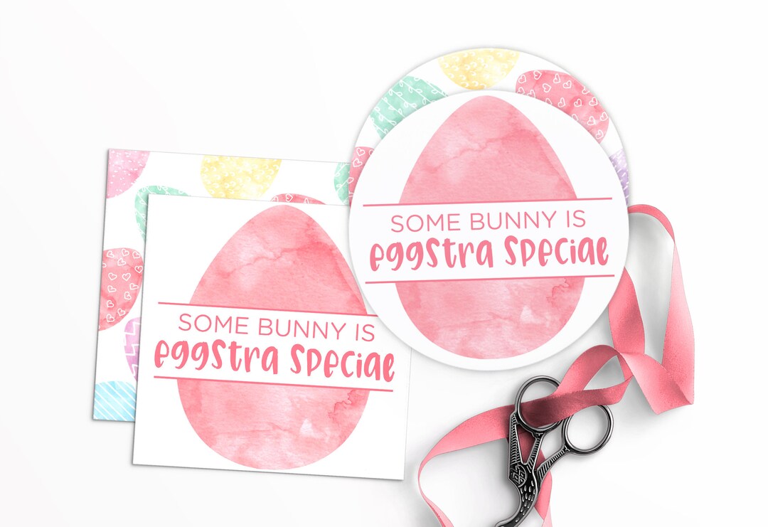 Some Bunny is Eggstra Special 2x2" Square and Circle Cookie Tag With ...