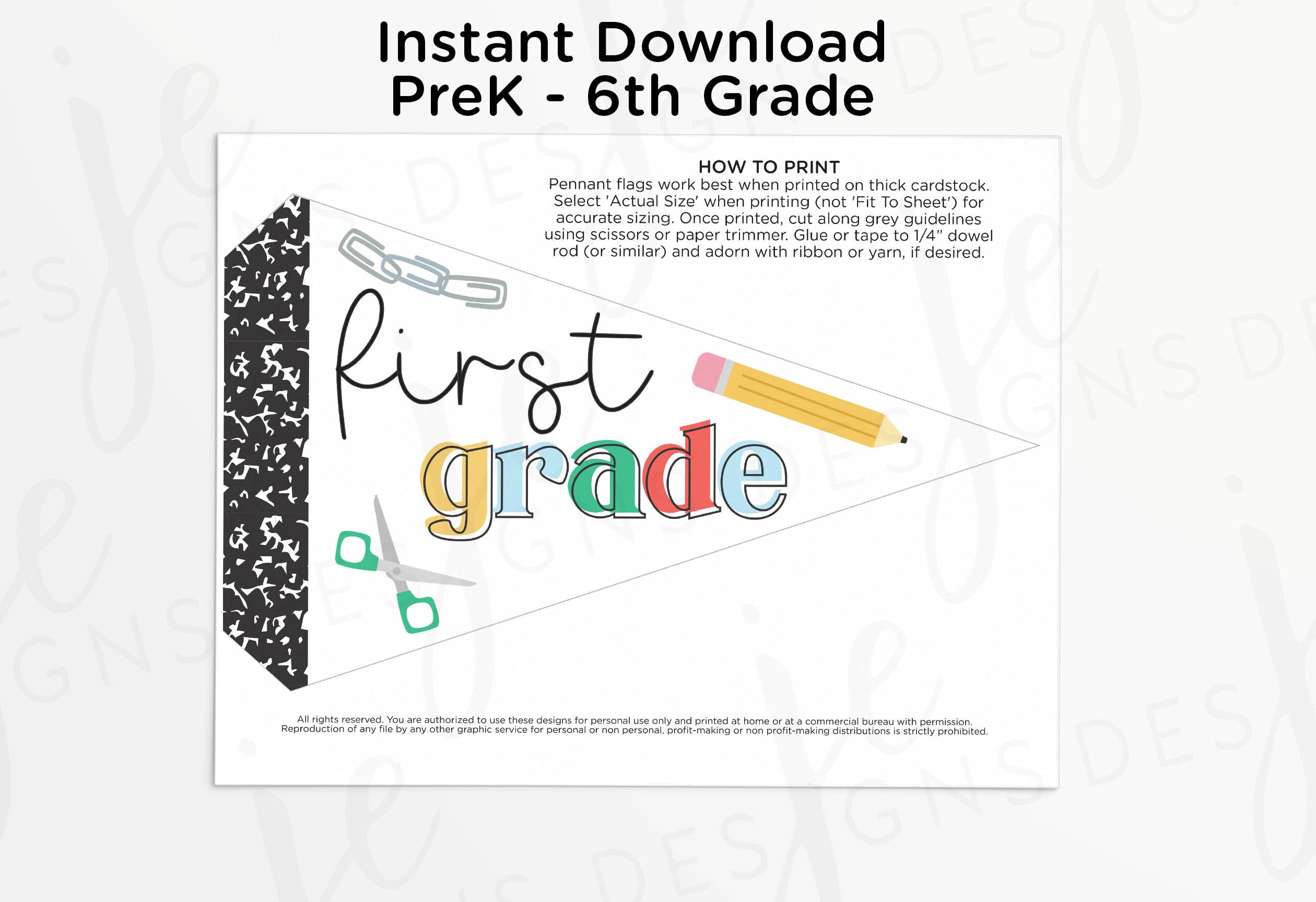 Back to School Pennant Flag Printable | First Day of School | Class ...