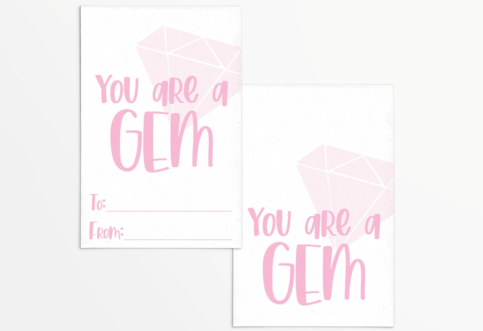 You Are A Gem 3x2 Tag With Single Pink Gem and to and | Etsy