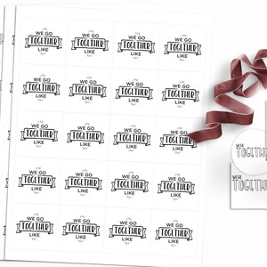 We Go Together Like... 2x2" Square and Circle Tag | Printable | Instant ...