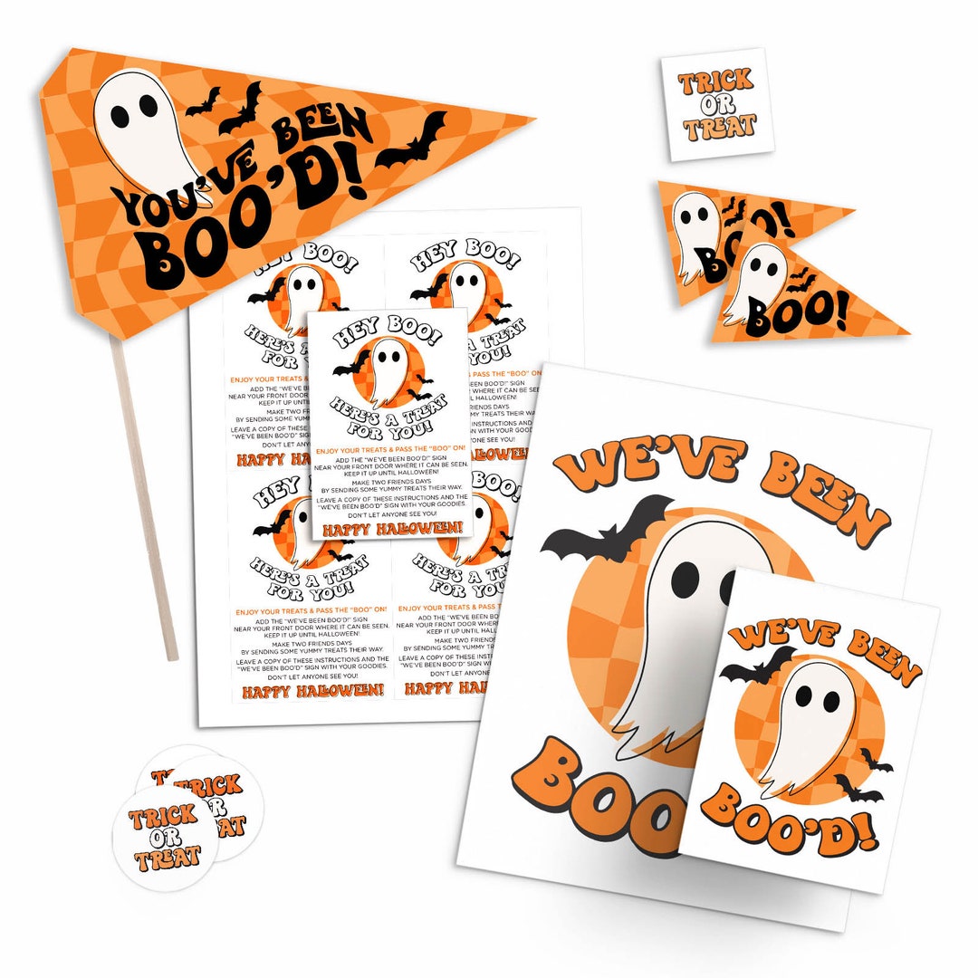 You've Been Boo'd! Halloween Kit in Retro Orange | Printable | Instant ...