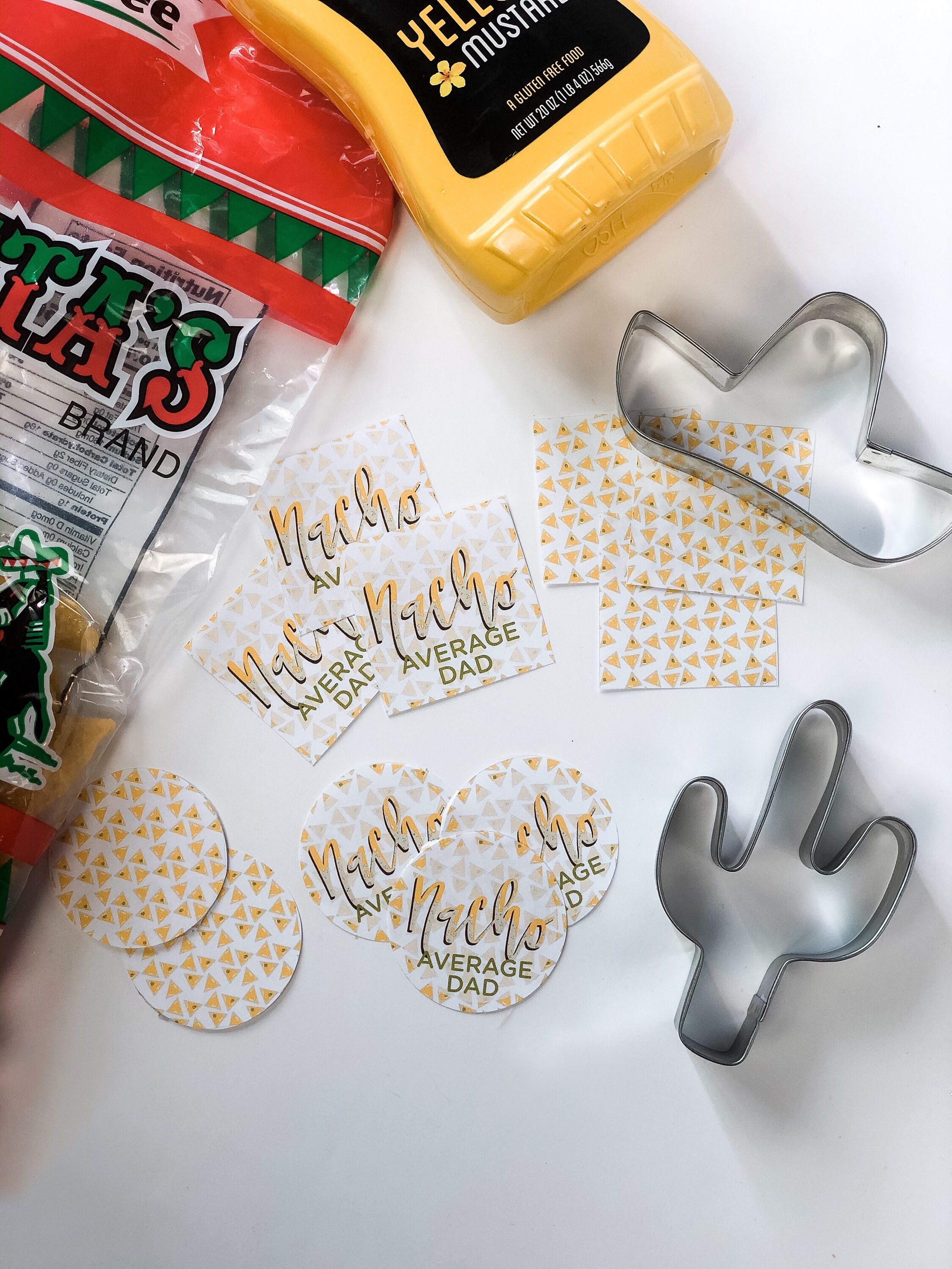 Nacho Average Dad 2x2" Square and Circle Tag With Nacho Pattern ...