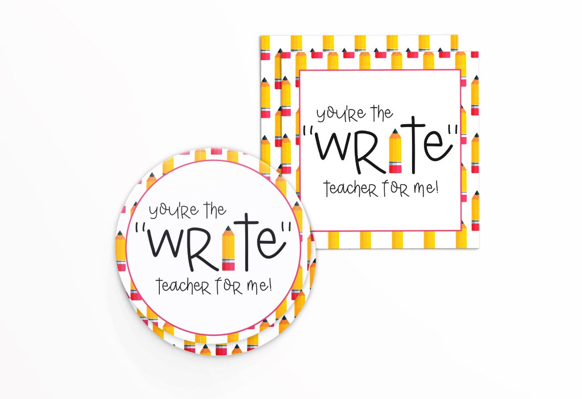You're the write Teacher for Me 2x2 Tag - Etsy Australia
