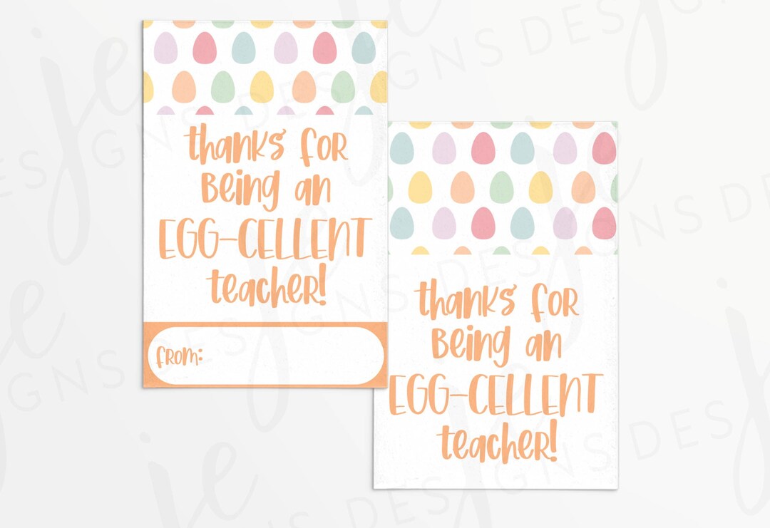 Thanks for Being an Eggcellent Teacher 3x2" Gift Tag With Pastel Easter ...