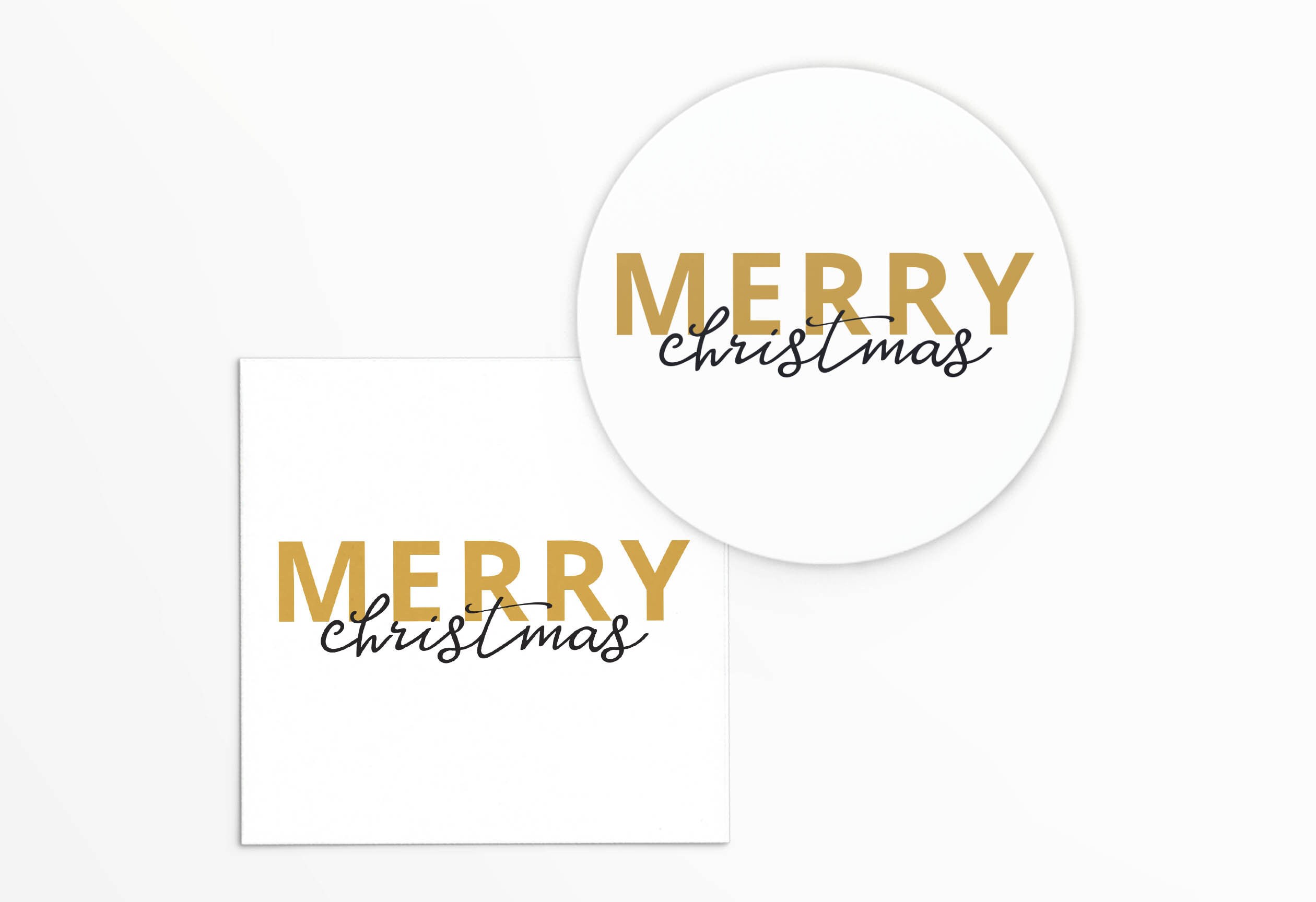 Merry Christmas 2x2 Tag Font Mix with Black and Gold | Etsy