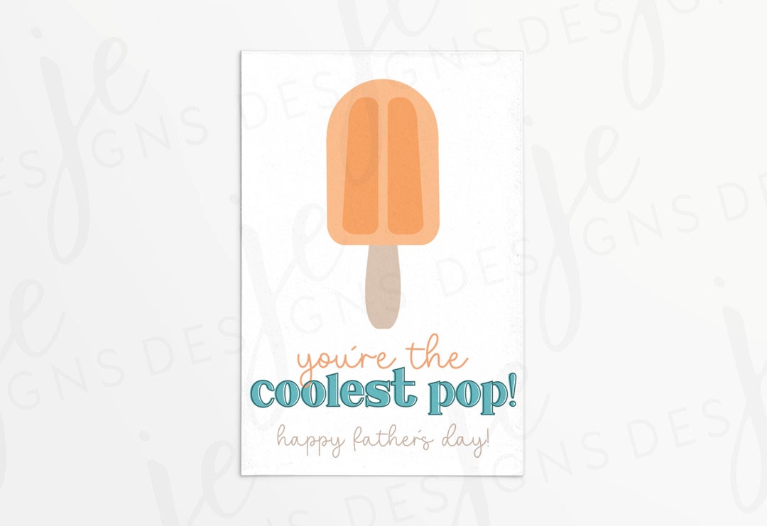 Father's Day "the Coolest Pop" Popsicle-themed 3x2" Gift Tag | Cookie ...