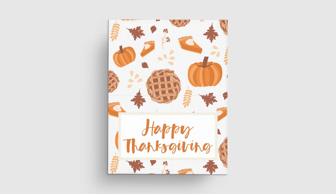 Happy Thanksgiving 3x4" Treat Bag Topper With Pumpkin, Pie, Leaf ...