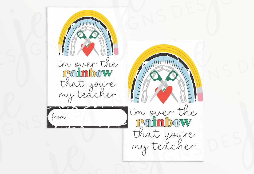 I'm Over the Rainbow That You're My Teacher! 3x2" Teacher Gift Tag ...
