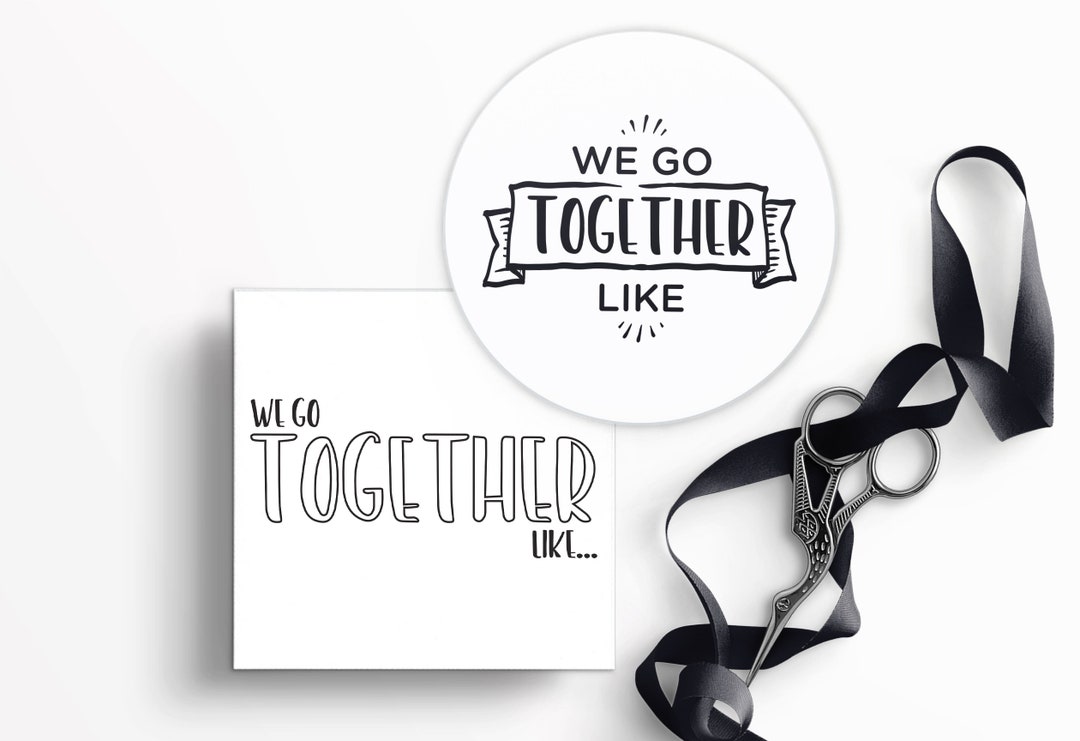We Go Together Like... 2x2" Square and Circle Tag | Printable | Instant ...