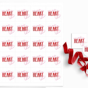 You Melt My Heart 2x2" Square and Circle Tag | Printable | Instant ...