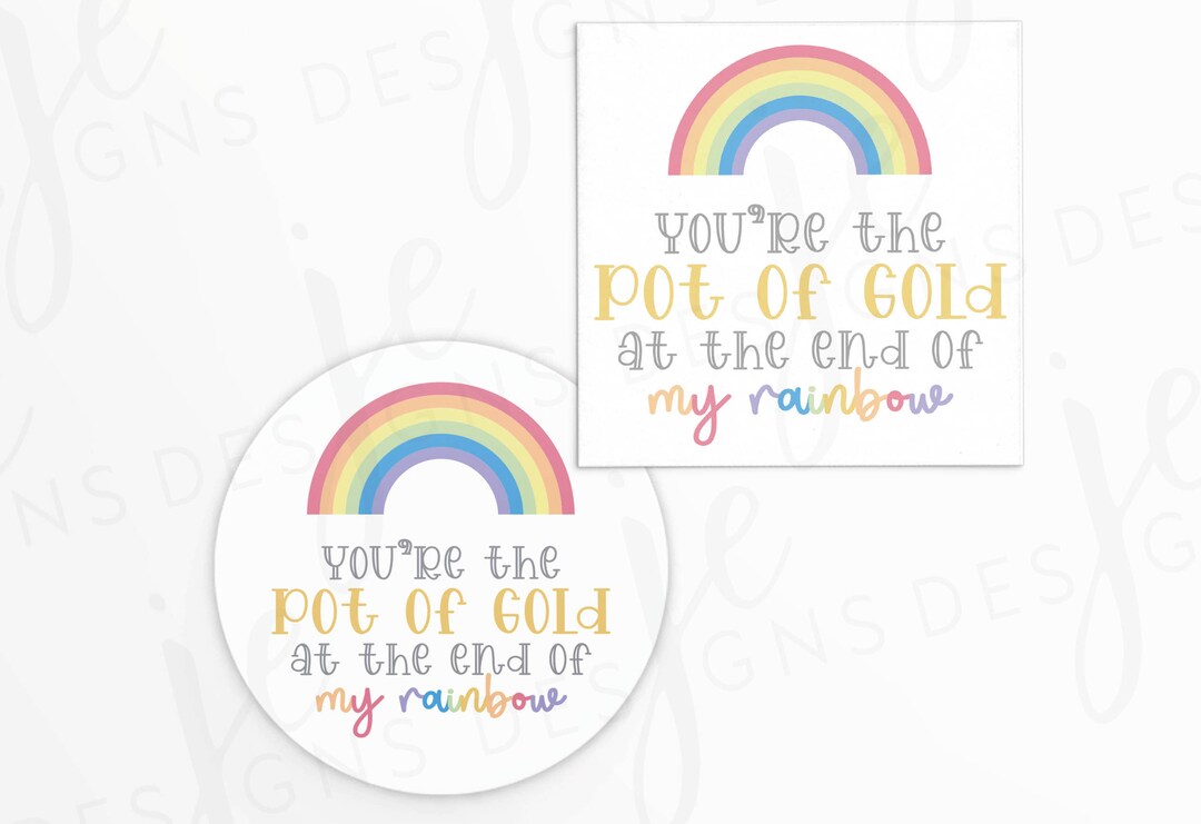 You're the Pot of Gold at the End of My Rainbow 2x2" Gift Tag | Cookie ...