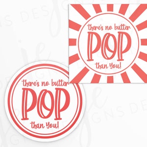 Father's Day "no Butter Pop Than You!" Popcorn-themed 2x2" Gift Tag ...