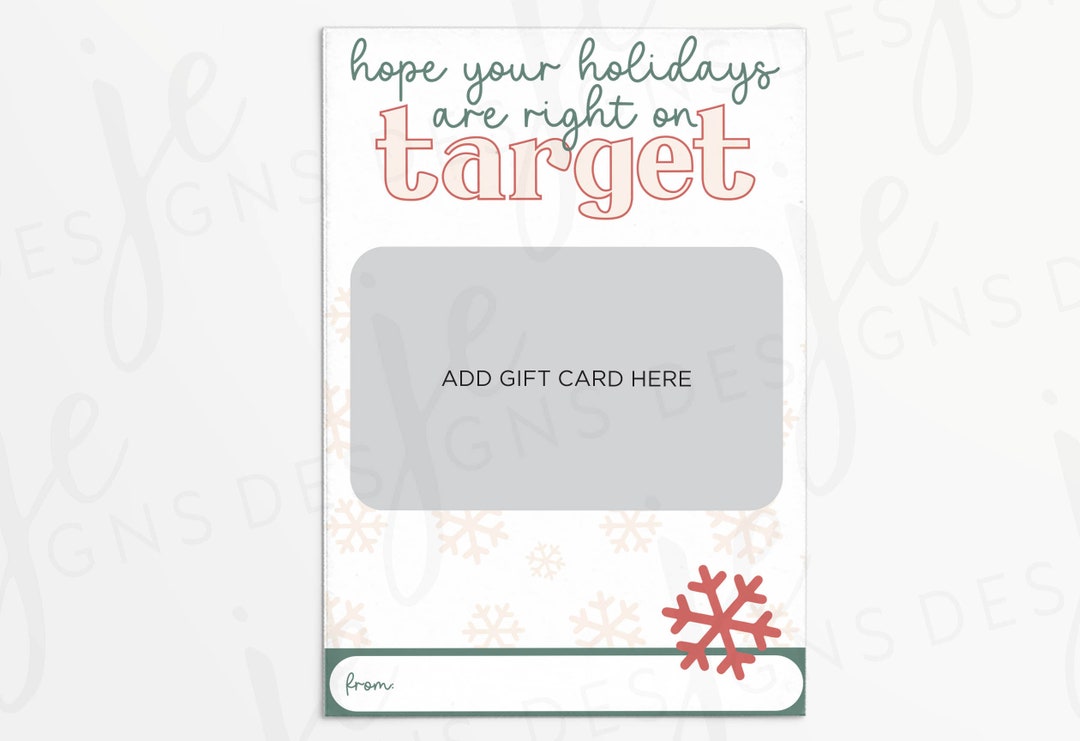 Christmas Holiday Target Printable Gift Card Holder | Red Green ...