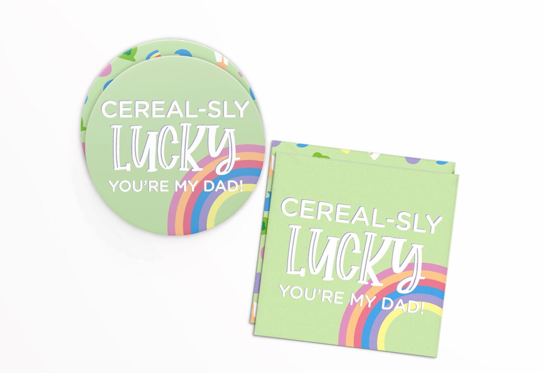 Cereal-sly Lucky You're My Dad! 2x2" Square and Circle Tag With Lucky ...