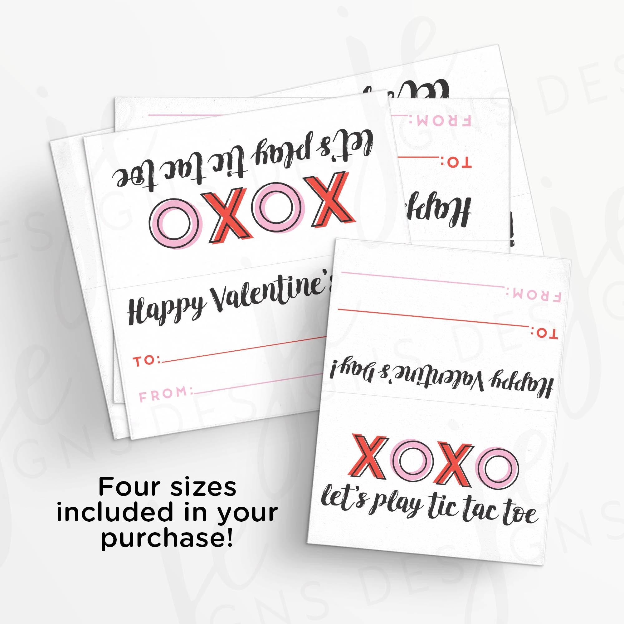 XOXO Let's Play Tic Tac Toe Treat Bag Toppers in 4 Sizes | Cookie ...