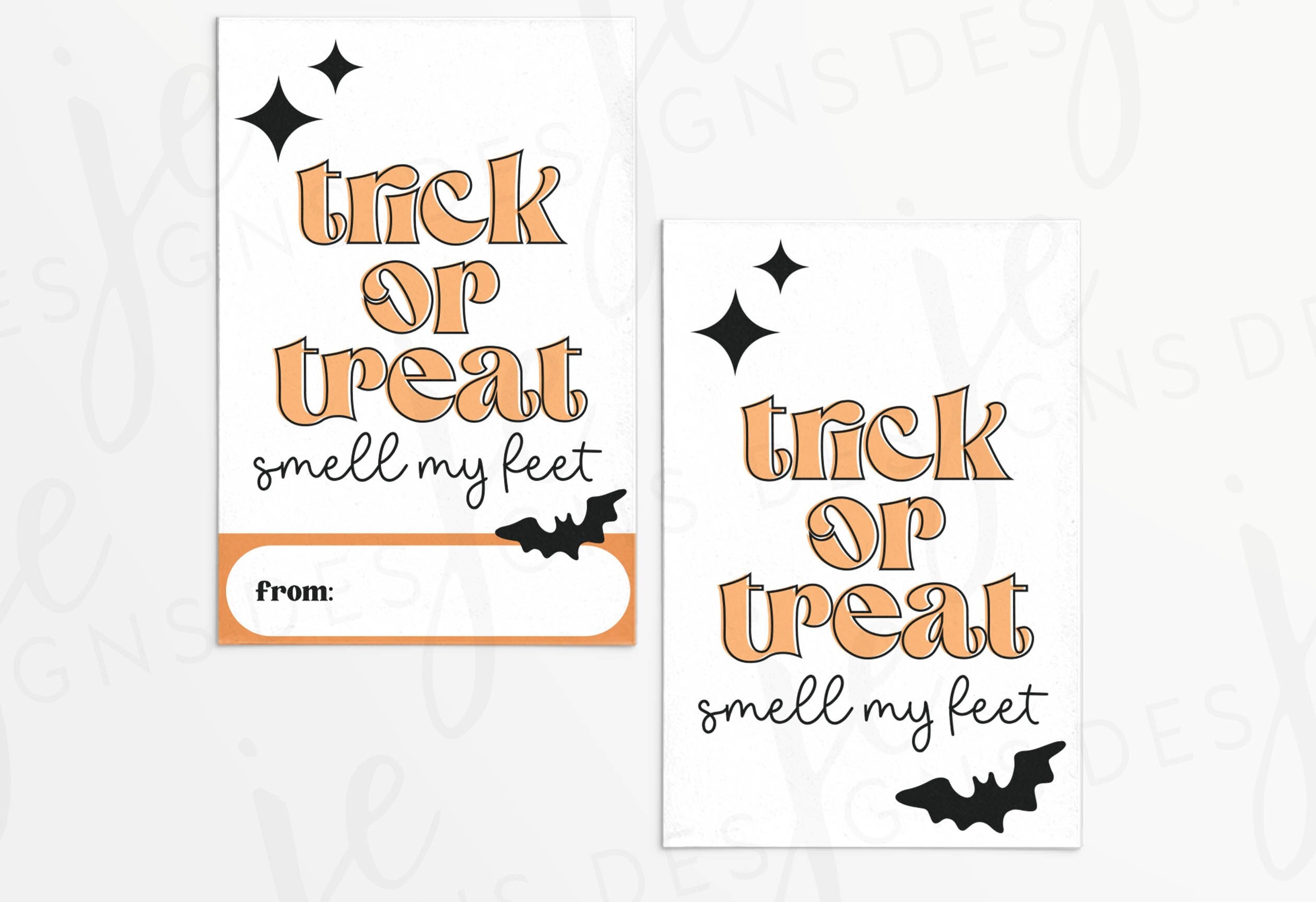Halloween Trick or Treat Smell My Feet 3x2 Gift Tag Happy Halloween ...
