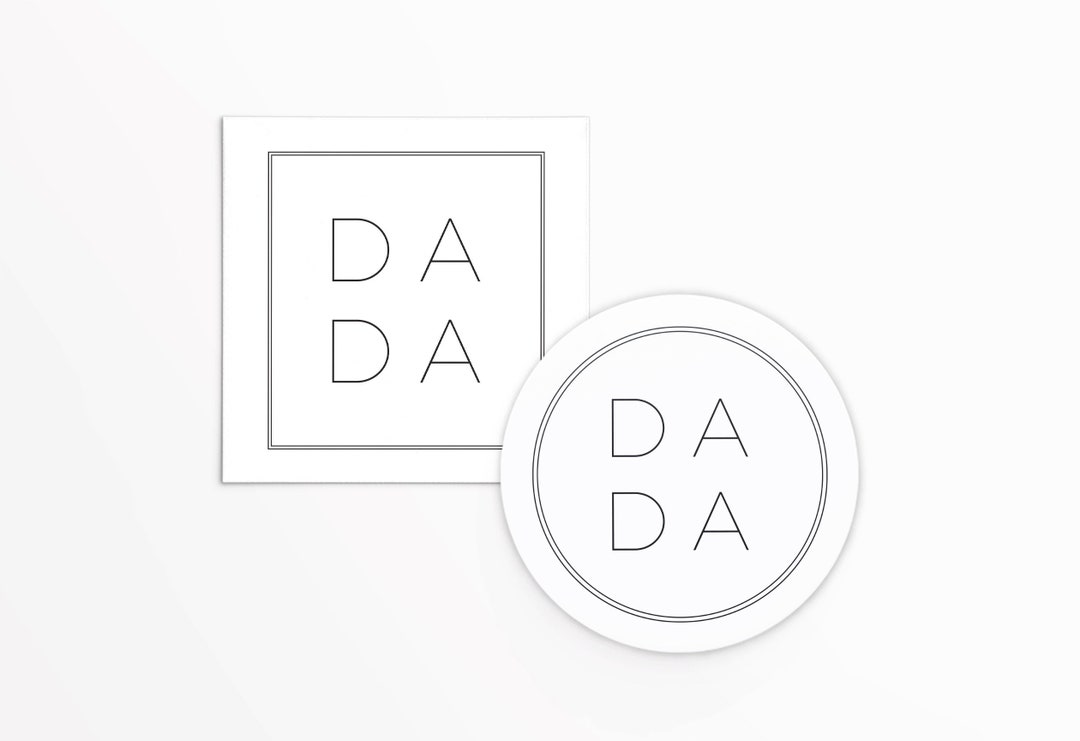 DADA 2x2" Square and Circle Tag | Printable | Instant Download | Happy ...