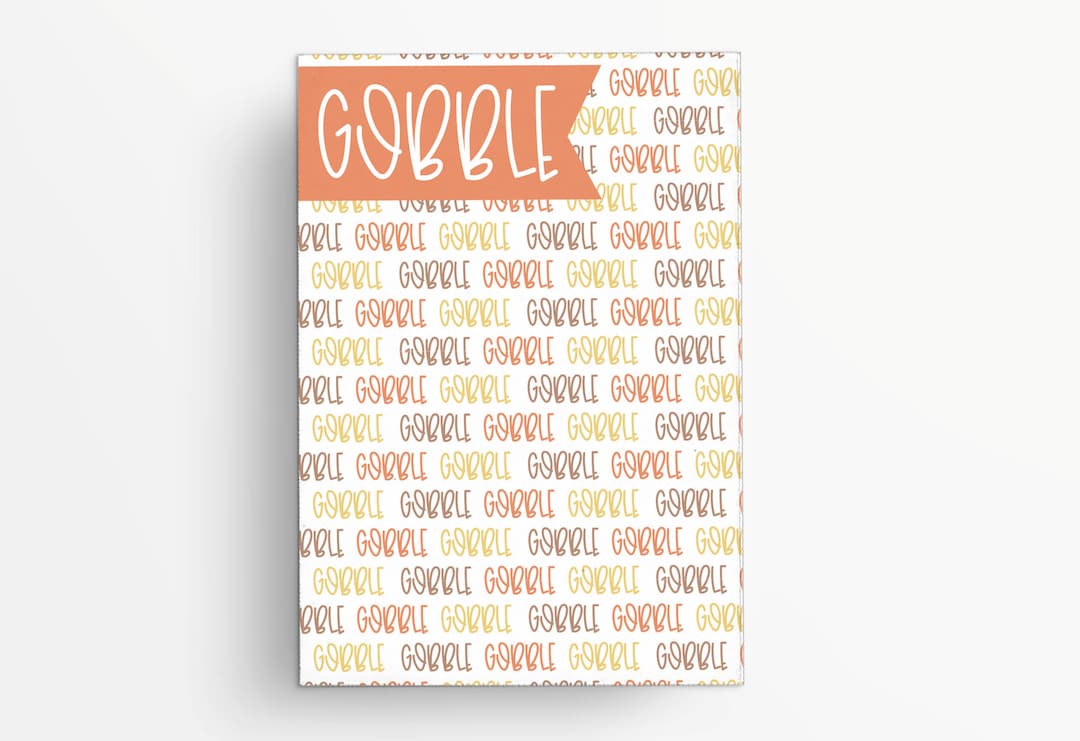 Gobble 3.5x5" Cookie Card With Gobble Gobble Gobble Seamless Pattern ...