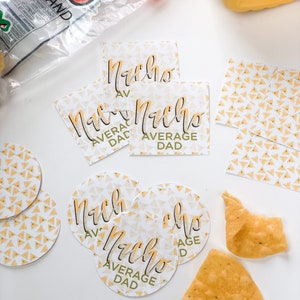 Nacho Average Dad 2x2" Square and Circle Tag With Nacho Pattern ...