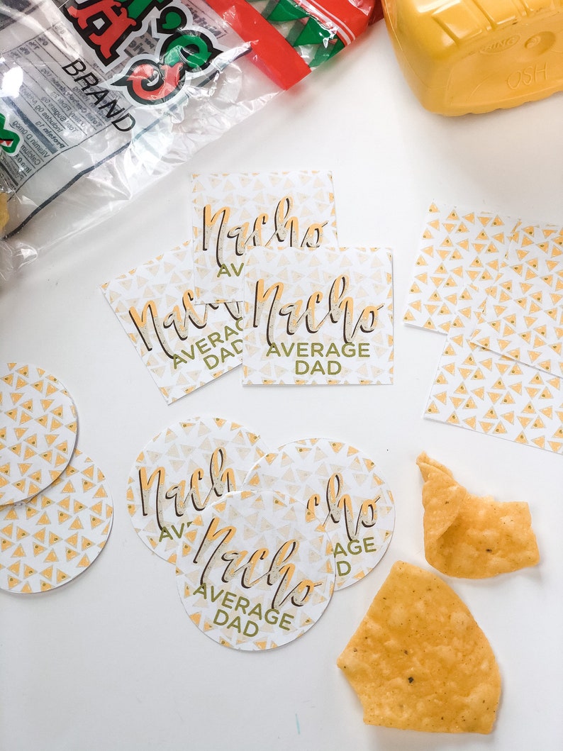 Nacho Average Dad 2x2 Square and Circle Tag With Nacho - Etsy