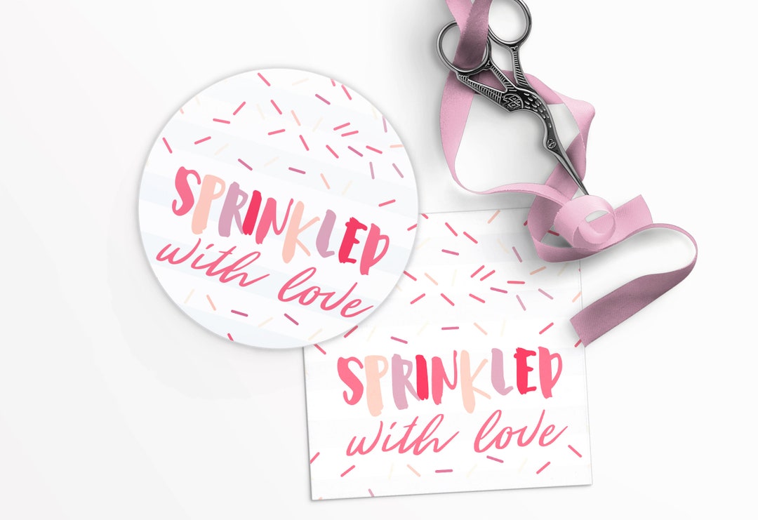Sprinkled With Love 2x2 Square and Circle Tag Printable Instant ...