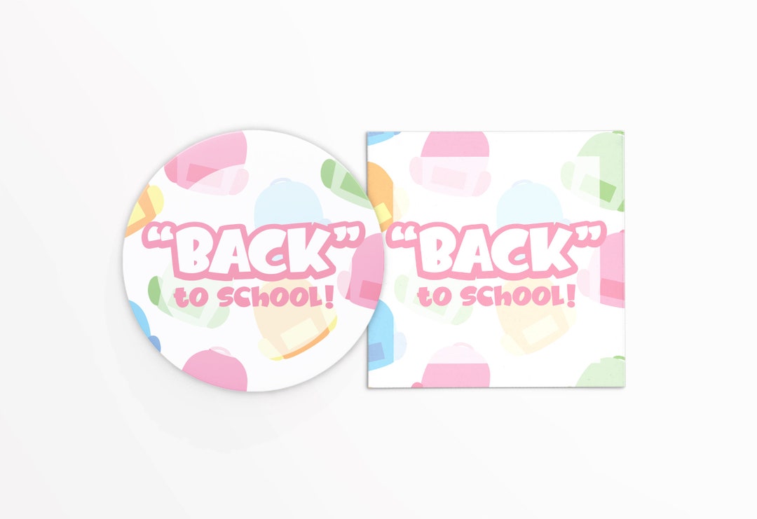Back to School! 2x2" Tag With Backpack Pattern | Printable | Instant ...