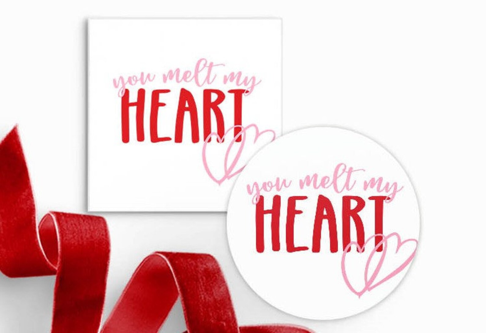 You Melt My Heart 2x2" Square and Circle Tag | Printable | Instant ...