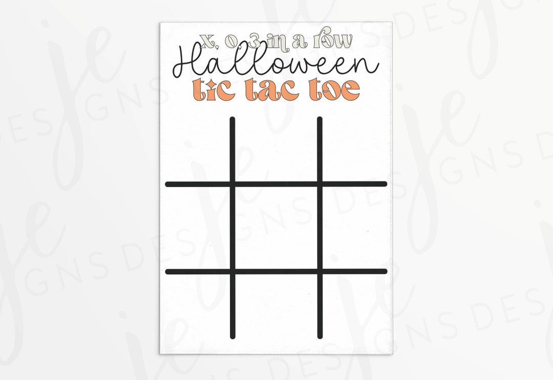 Halloween Tic Tac Toe 3.5x5" Printable Game Card for Schools ...