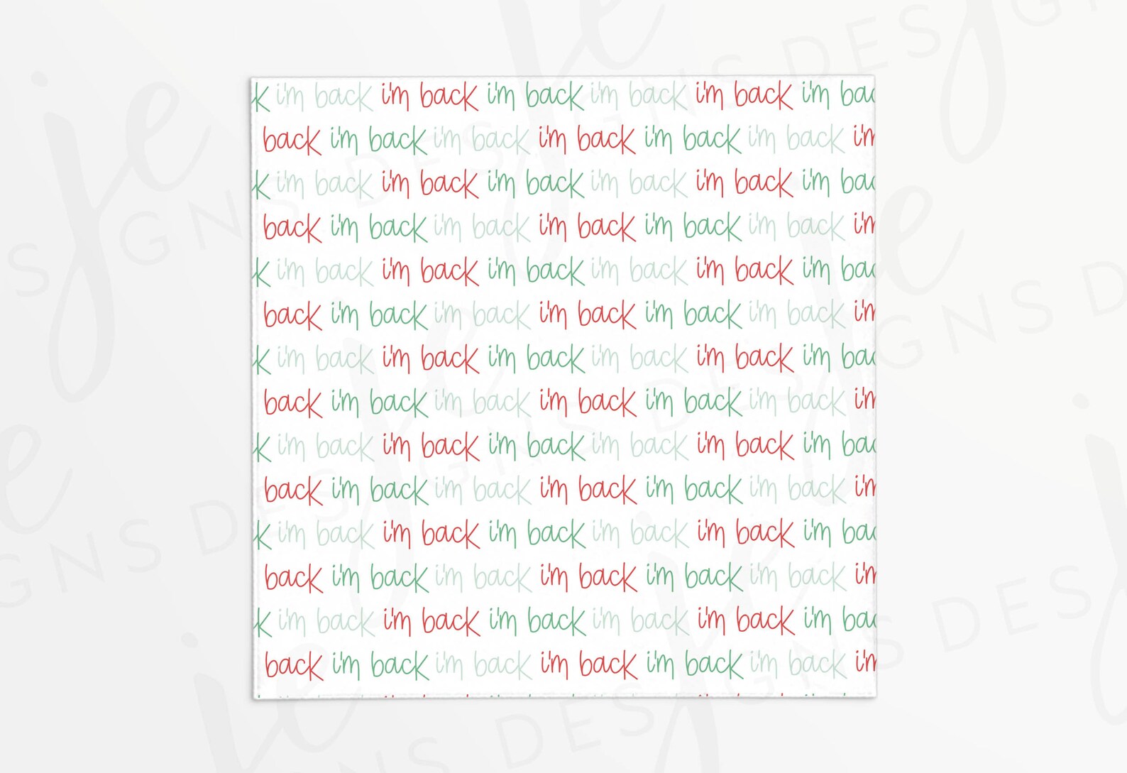 I'm Back Word Pattern Box Backer Elf North Pole - Etsy