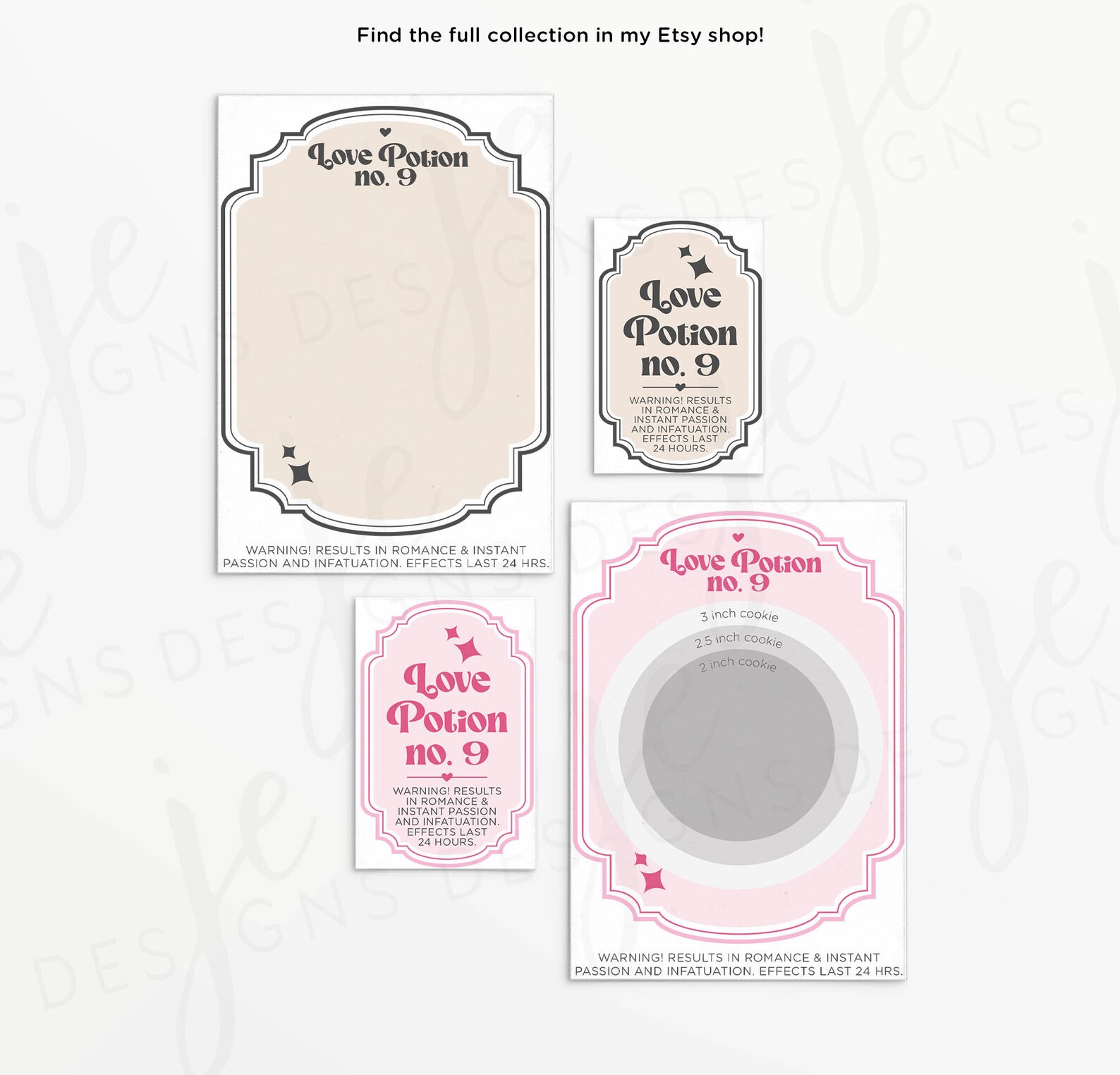 Cupid's Love Potion 3x2" Gift Tag With Warning Label | Cookie Tag ...