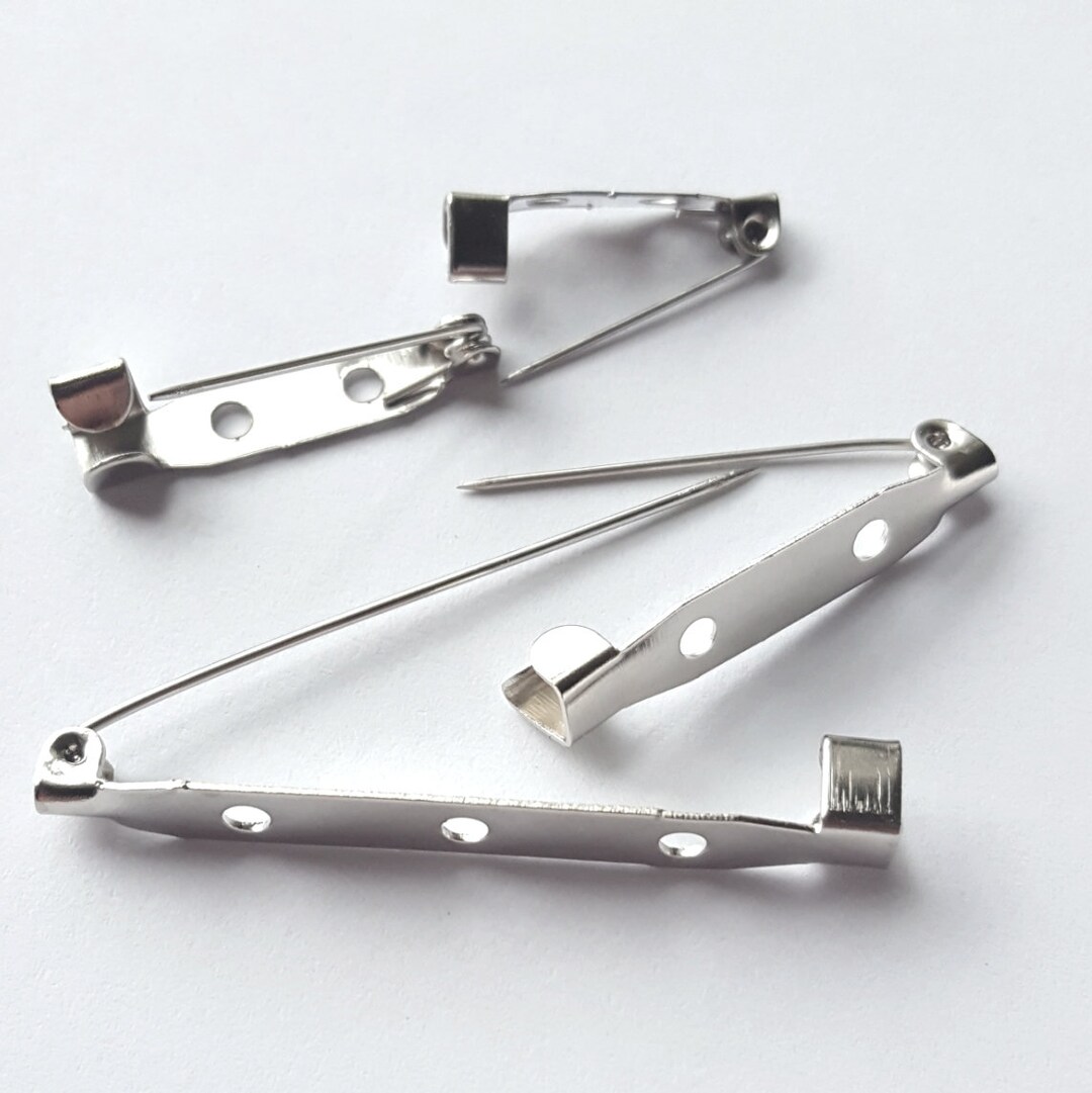 50 Brooch Backs 20mm 25mm 30mm 45mm Silver Tone Broach - Etsy UK