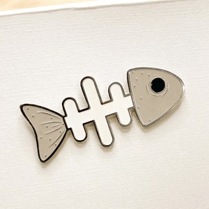 Metal Fishbone Pin, Special Pin, Minimalist, Limited Edition - Etsy