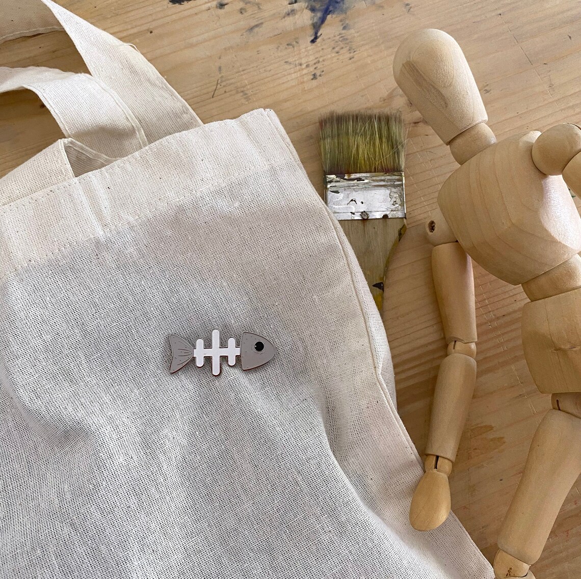 Metal Fishbone Pin, Special Pin, Minimalist, Limited Edition - Etsy