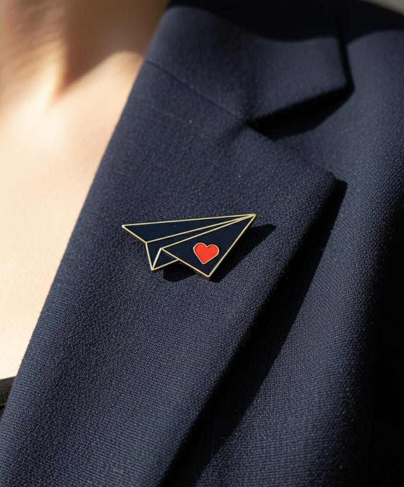 Paper Airplane, Metal Pin, Handmade, Special Pin, Minimalist, Limited ...