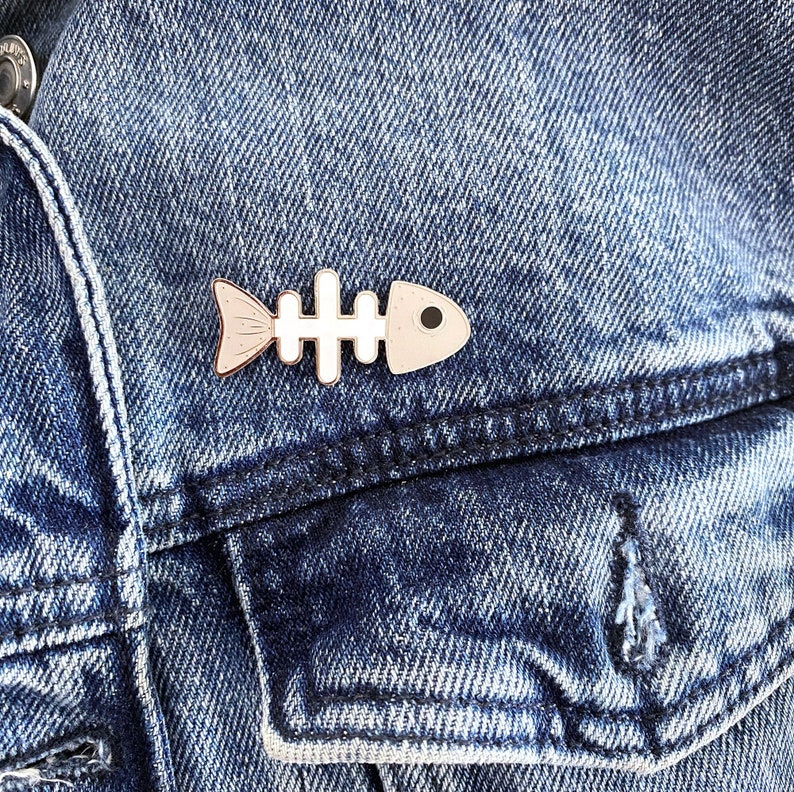 Metal Fishbone Pin, Special Pin, Minimalist, Limited Edition - Etsy