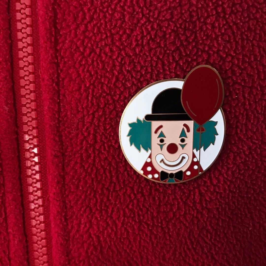 Metal Clown With Red Balloon Pin, Special Pin, Minimalist, Limited ...