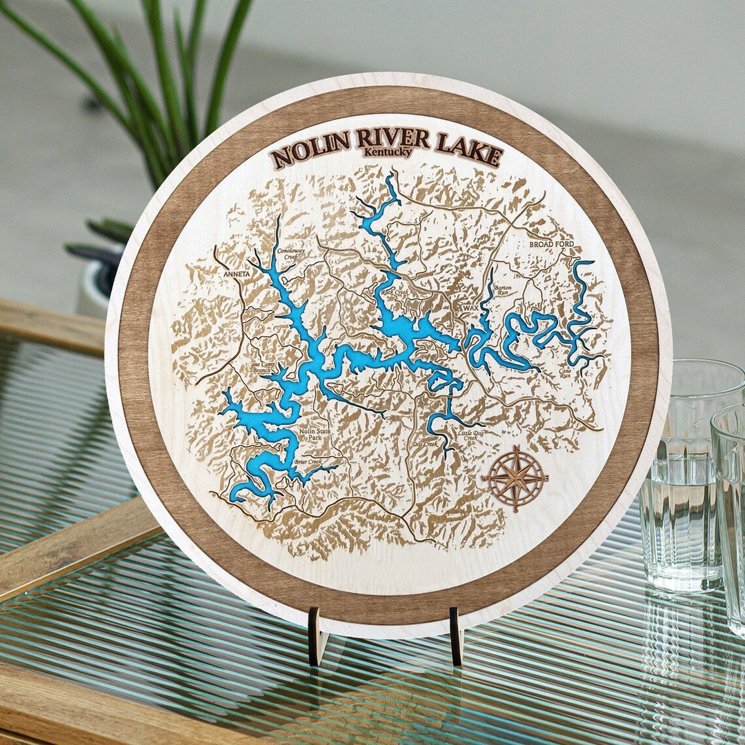 Nolin River Lake Wooden Map - Etsy