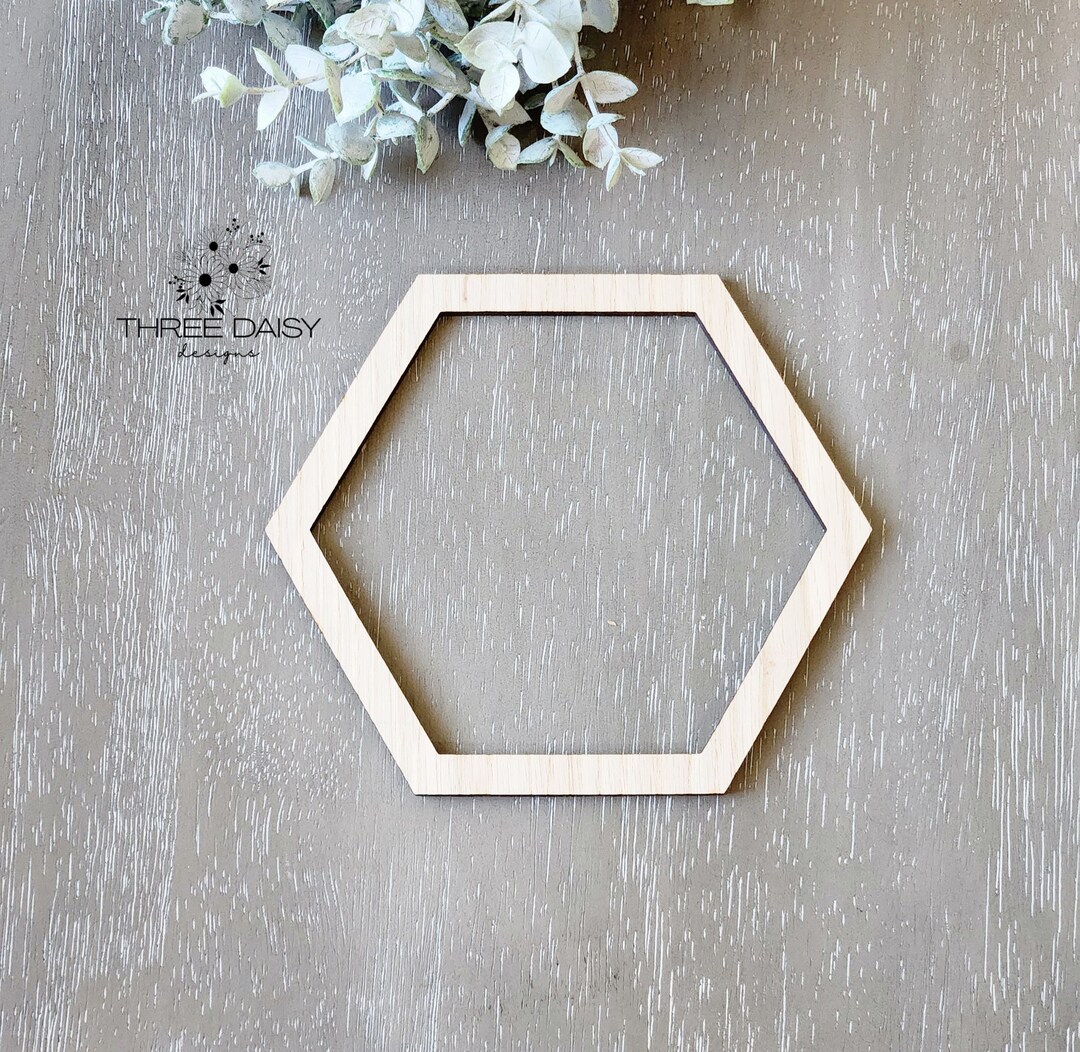 Wood Cutouts Hexagon Shaped, Honeycomb Craft DIY, Laser Cut Unfinished ...