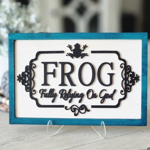 FROG Fully Relying on God Sign, 3D Wall Decor, Wood Religious Decor ...
