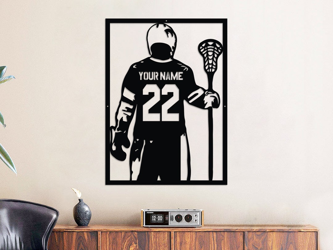 Custom Lacrosse Metal Sign, Custom Name Lacrosse Sign, Lacrosse Wall ...