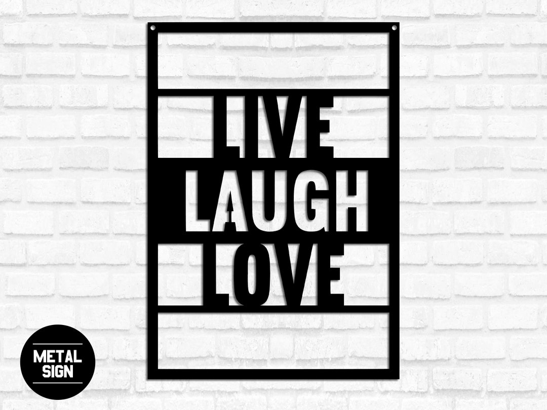 Live Laugh Love Sign, Love Metal Wall Art, Monogram Metal Sign Wall Art ...
