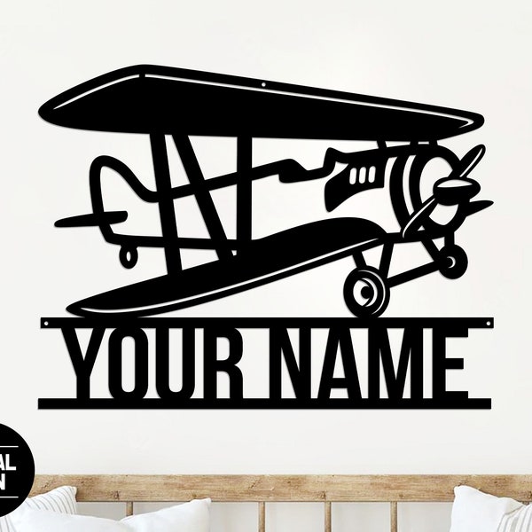 Biplane Metal Decor - Etsy
