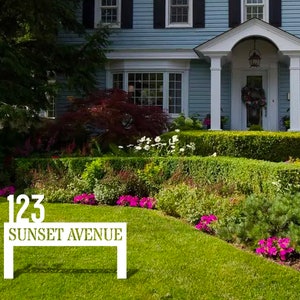 Lawn Address Sign, Monogram Metal Sign, Custom Address Sign, Address ...