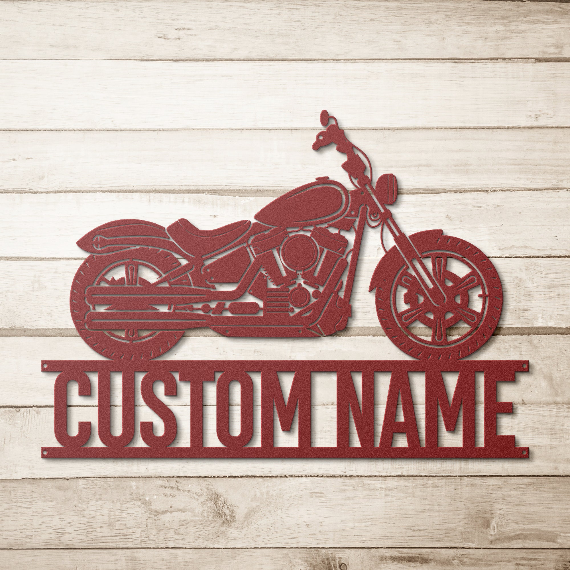 Biker Metal Wall Decor Chopper Sign Personalized Biker Name - Etsy