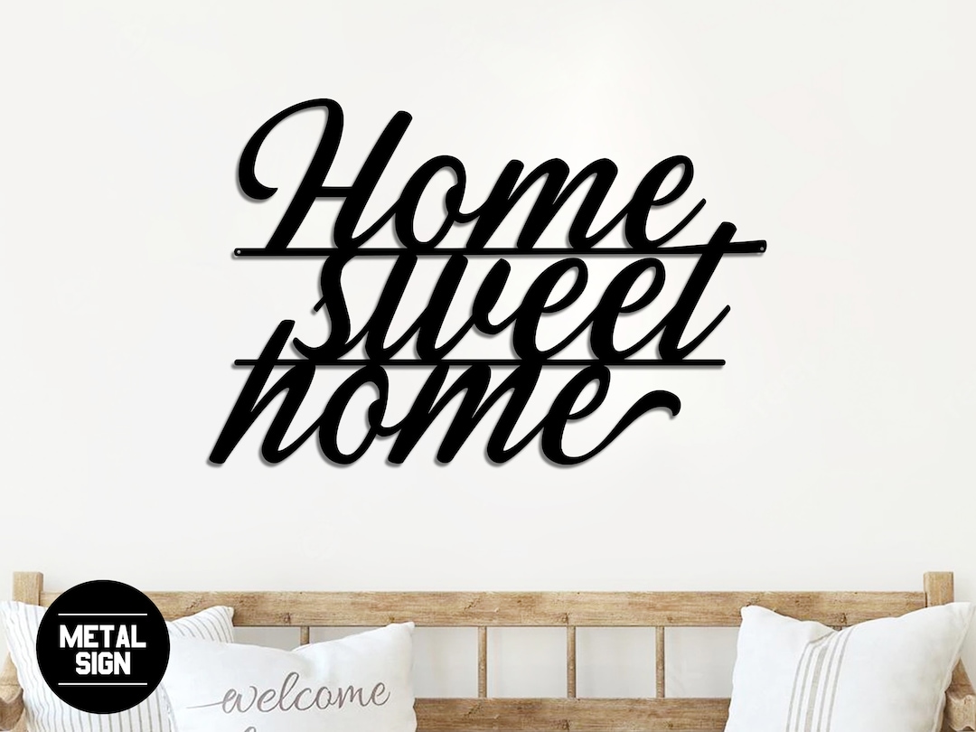 Home Sweet Home Sign, Metal Decor, Entryway Sign, Rustic Farmhouse ...