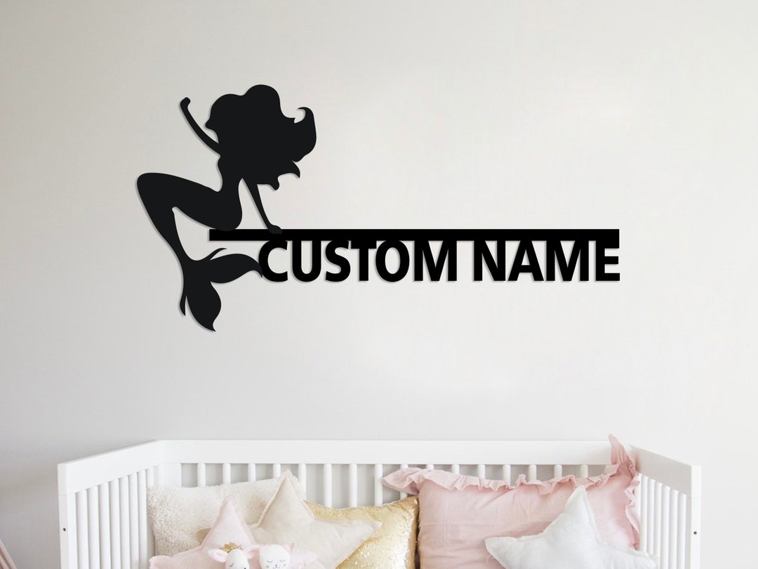 Personalized Mermaid Sign, Mermaid Metal Sign, Mermaid Metal Wall Art ...