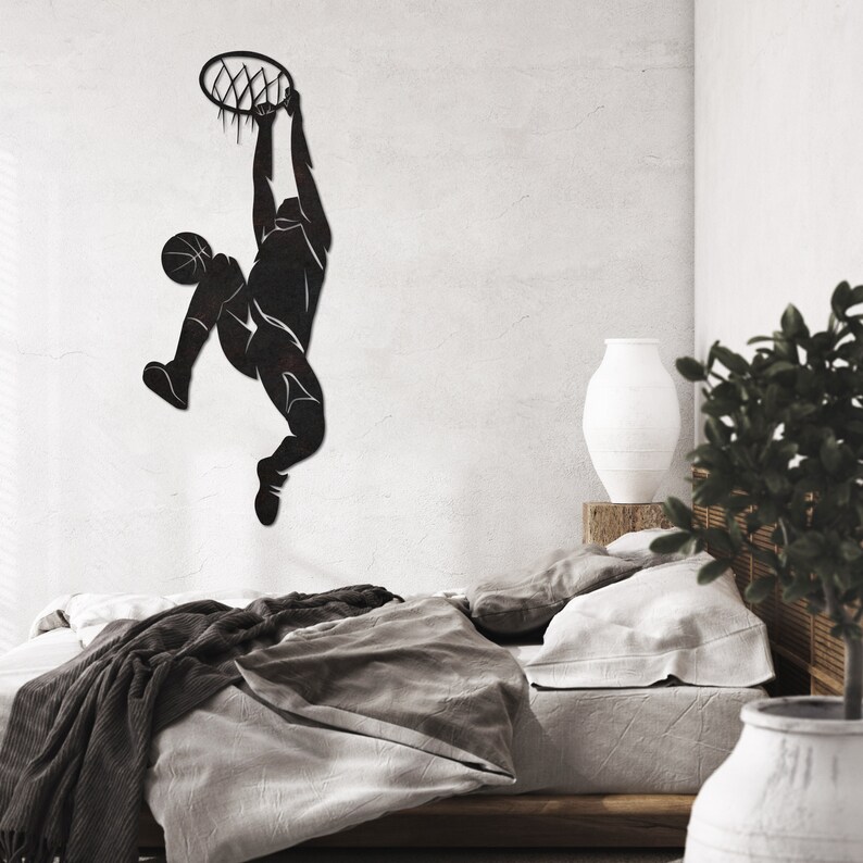 Basketball Sign Basketball Metal Sign Slam Dunk Wall Art - Etsy