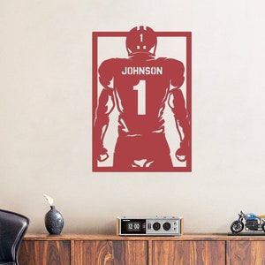 Personalized Custom Football Sign, Metal Football Wall Art, Custom Name ...