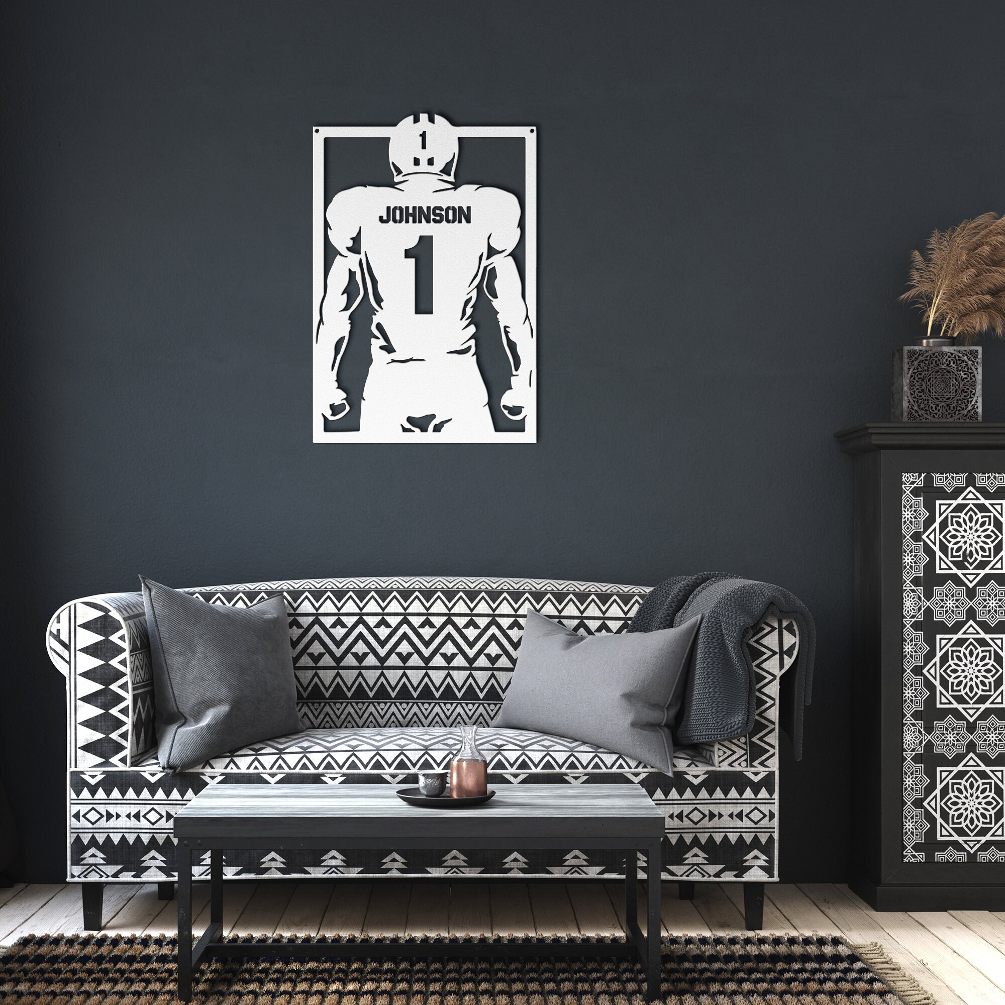 Personalized Custom Football Sign Metal Football Wall Art - Etsy